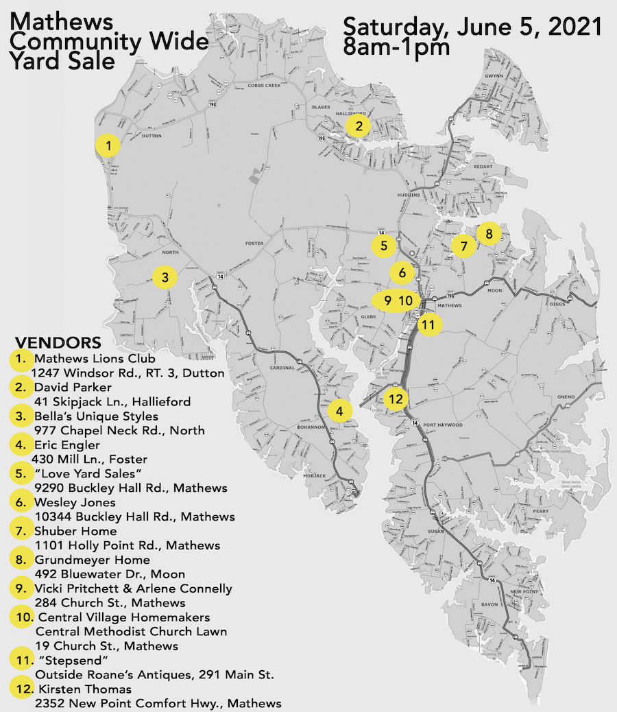 Mathews County-wide Yard Sale - Mathews County Visitor Center